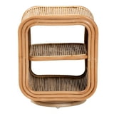 bali & pari Bethari Boho Nightstand 2-Shelf Natural Rattan Bedroom ...