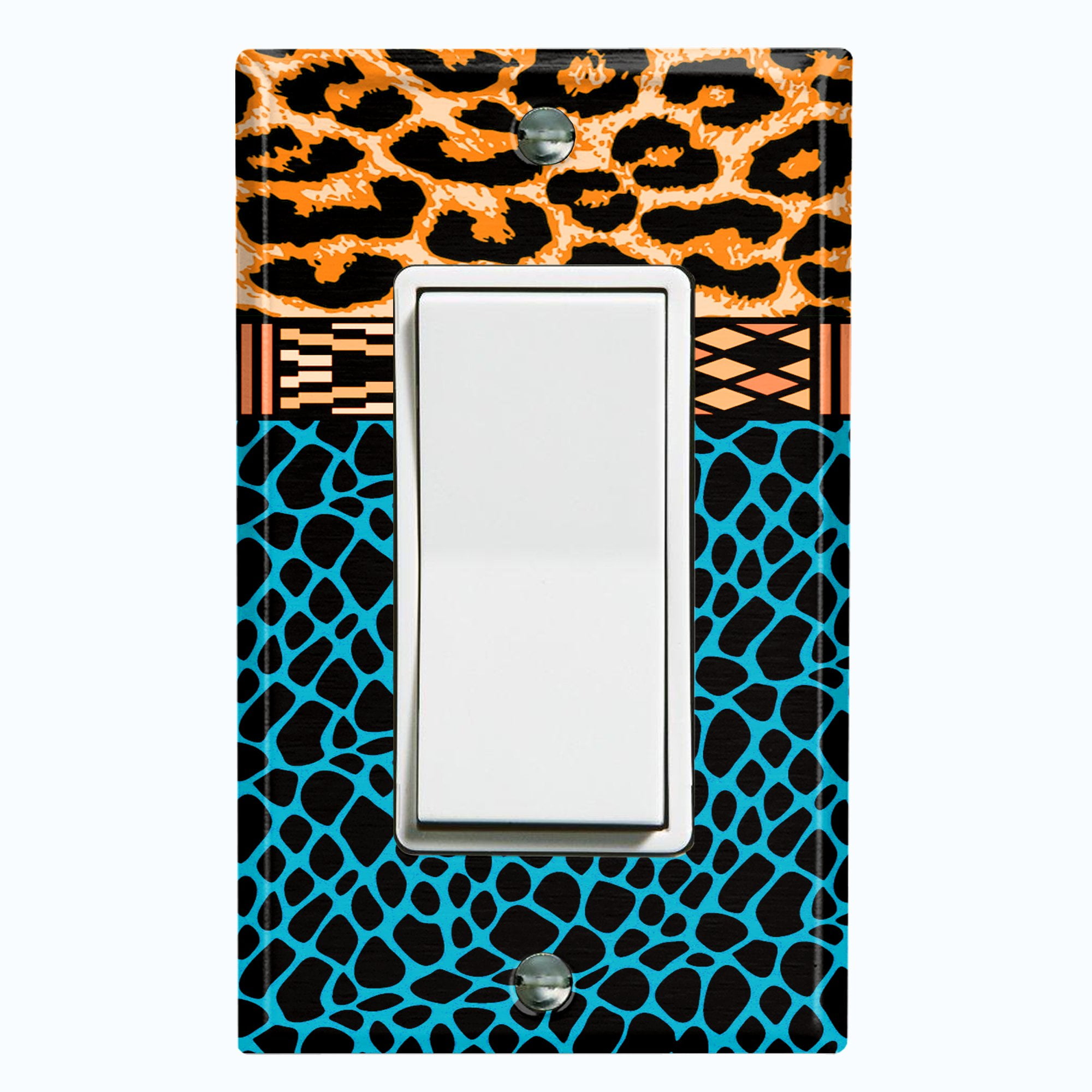 Metal Light Switch Plate Cover African Safari Animal Print Tribal Art ...