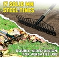 68" Bow Rake, 17 Steel Tines, Dual-Sided Heavy Duty Garden Rake for ...