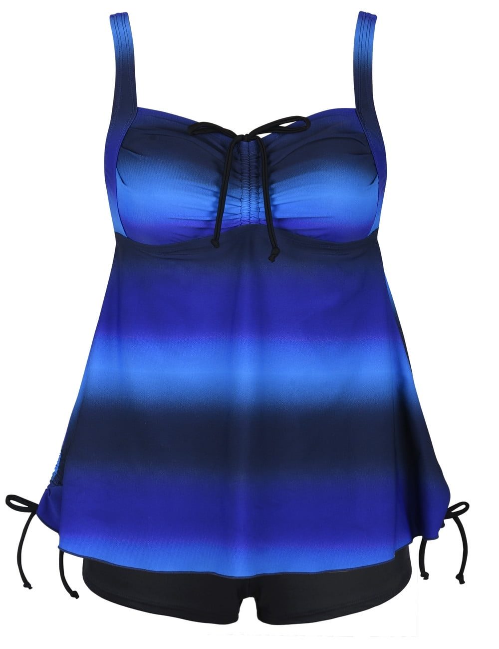 Hilor Women's Plus Size Swimwear Floral Tankini Set Drawtring Modest ...