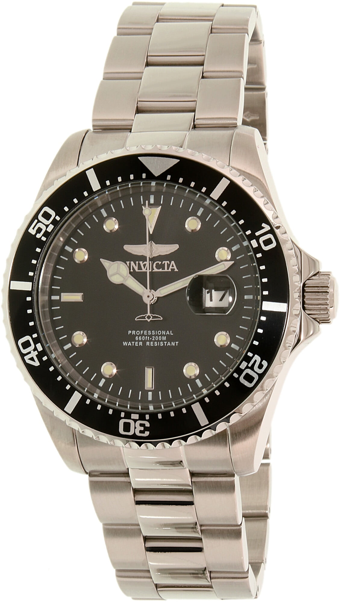 Invicta - Invicta Men's 22047 Pro Diver Black Dial Stainless Steel ...