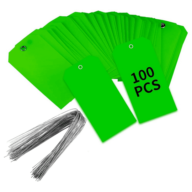 Qtmnekly 100 Pieces 4 3/4Inch X 2 3/8Inch Plastic Shipping Tags with ...