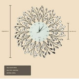 Lulu Decor, 25” Vine Decorative Metal Wall Clock, White Glass Lines ...