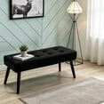 Entryway Bench, Modern Ottoman End of Bed Bench with Wood Legs ...
