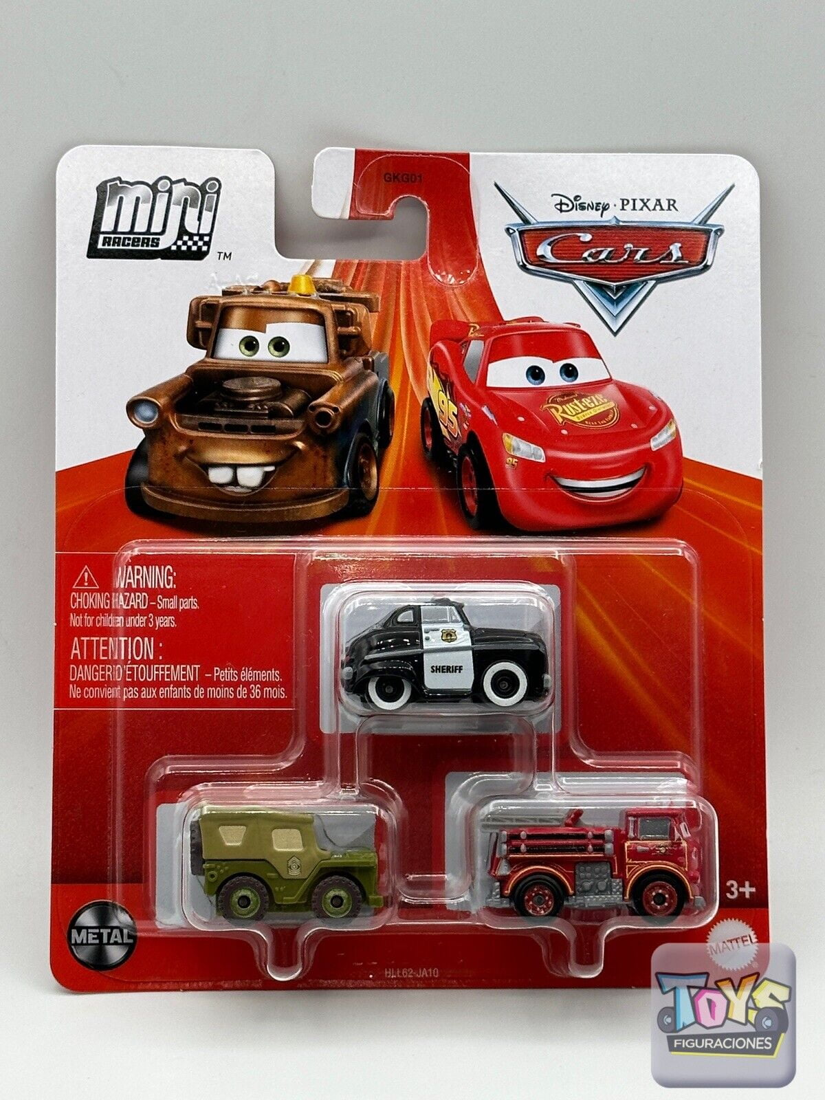 Disney Pixar Cars Mini Racers 3 Pack Sarge, Sheriff & Red Fire Truck ...