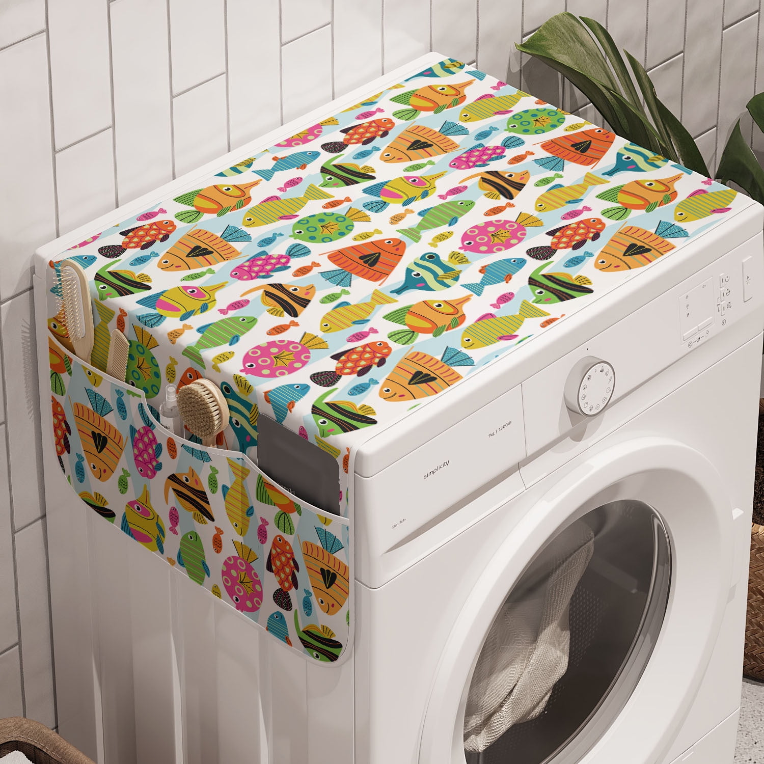 Marine Washing Machine Organizer, Nursery Aquatic Theme with Colorful ...