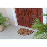 Sunburst Half Moon Tapered Edge Black 24"X36" Large Rubber and Coir Mat ...