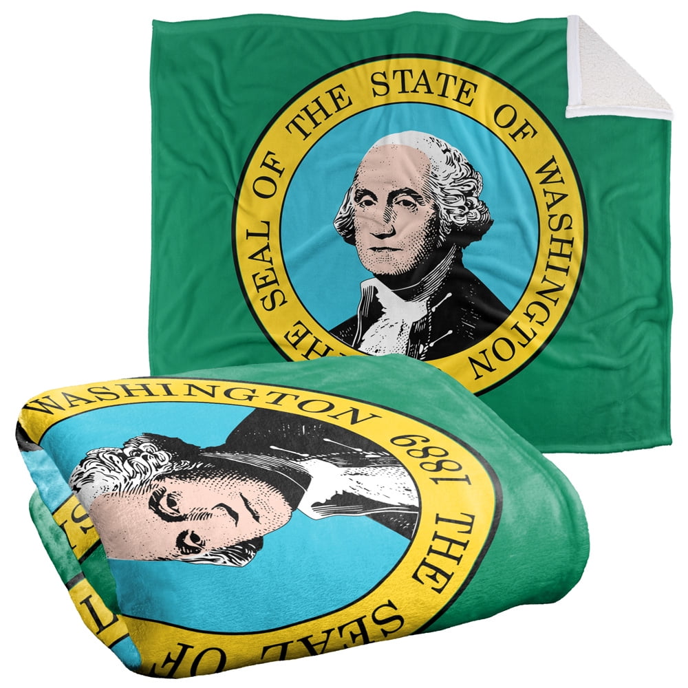 Logovision Blanket, 50"x60", Washington Flag Silky Touch Sherpa Back ...