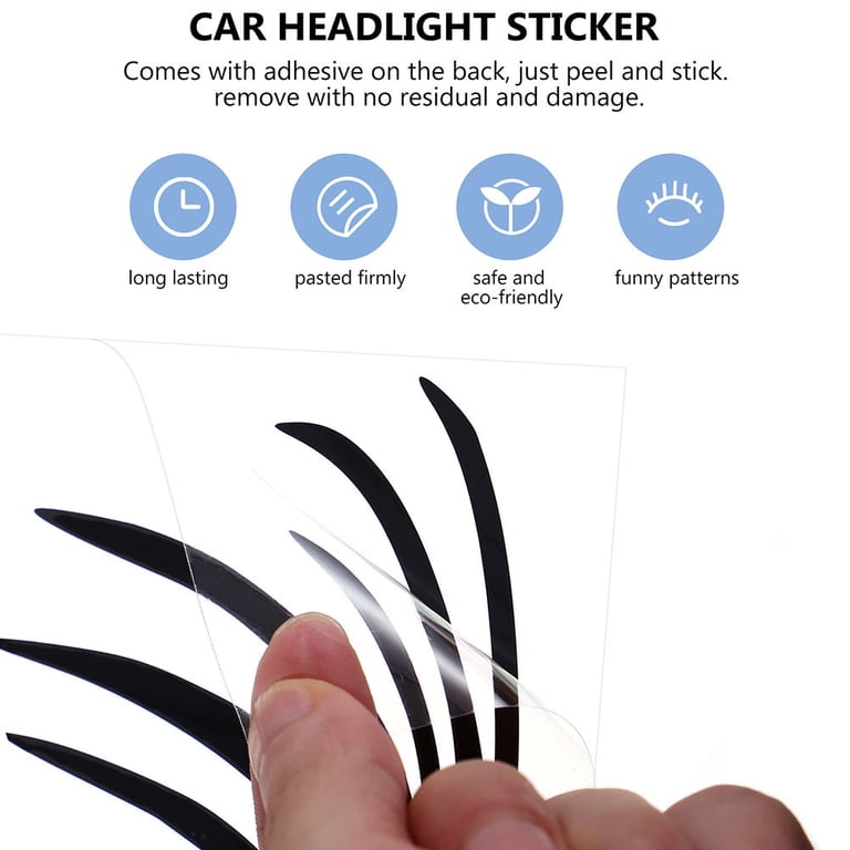Car Accessory Stickers Car Headlight Eyelash Stickers - Reflective ...