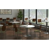 KFI Studios Evolve Stack Chair with Casters, Natural Wood Back, Navy Seat - Walmart.com