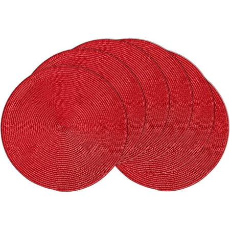 Round Braided Placemats 15 Inch Round Table Mats for Dining Tables ...