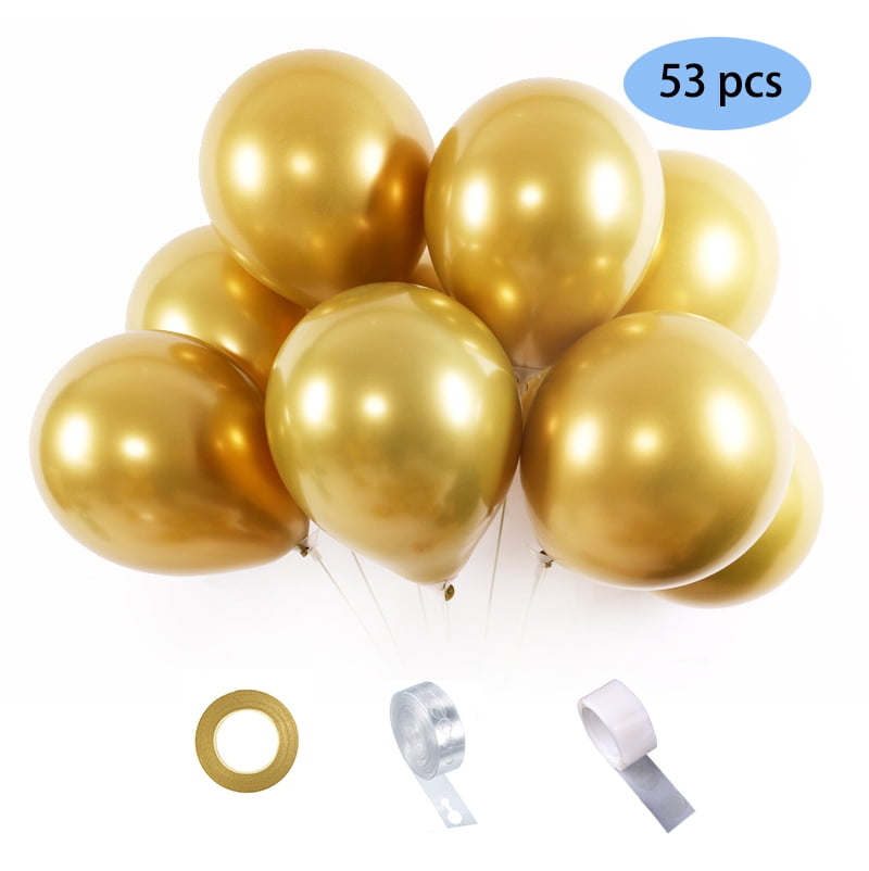 Gold Balloons 12 inch Metallic Chrome Gold Balloons for Birthday ...