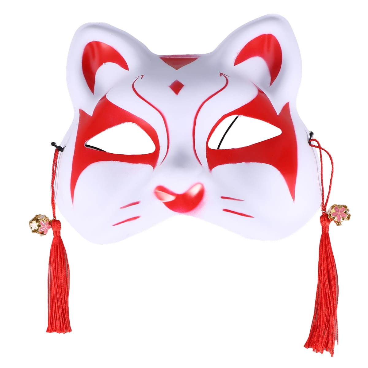Máscara de gato con borlas, máscara de fiesta de plástico, accesorios ...