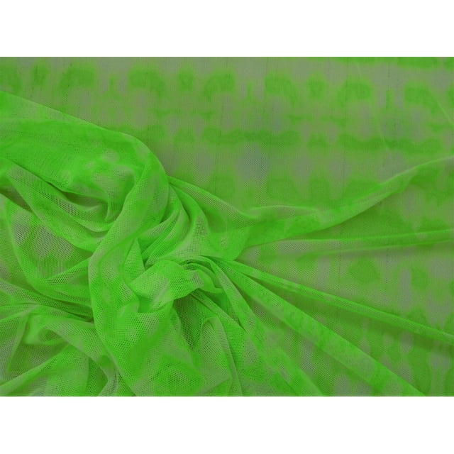 PowerNet Stretch Mesh Nylon Spandex Sheer Printed Neon Green Abstract ...