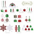 Christmas Tree Ornaments Set, 100ct Candy Cane Red Green Shatterproof ...