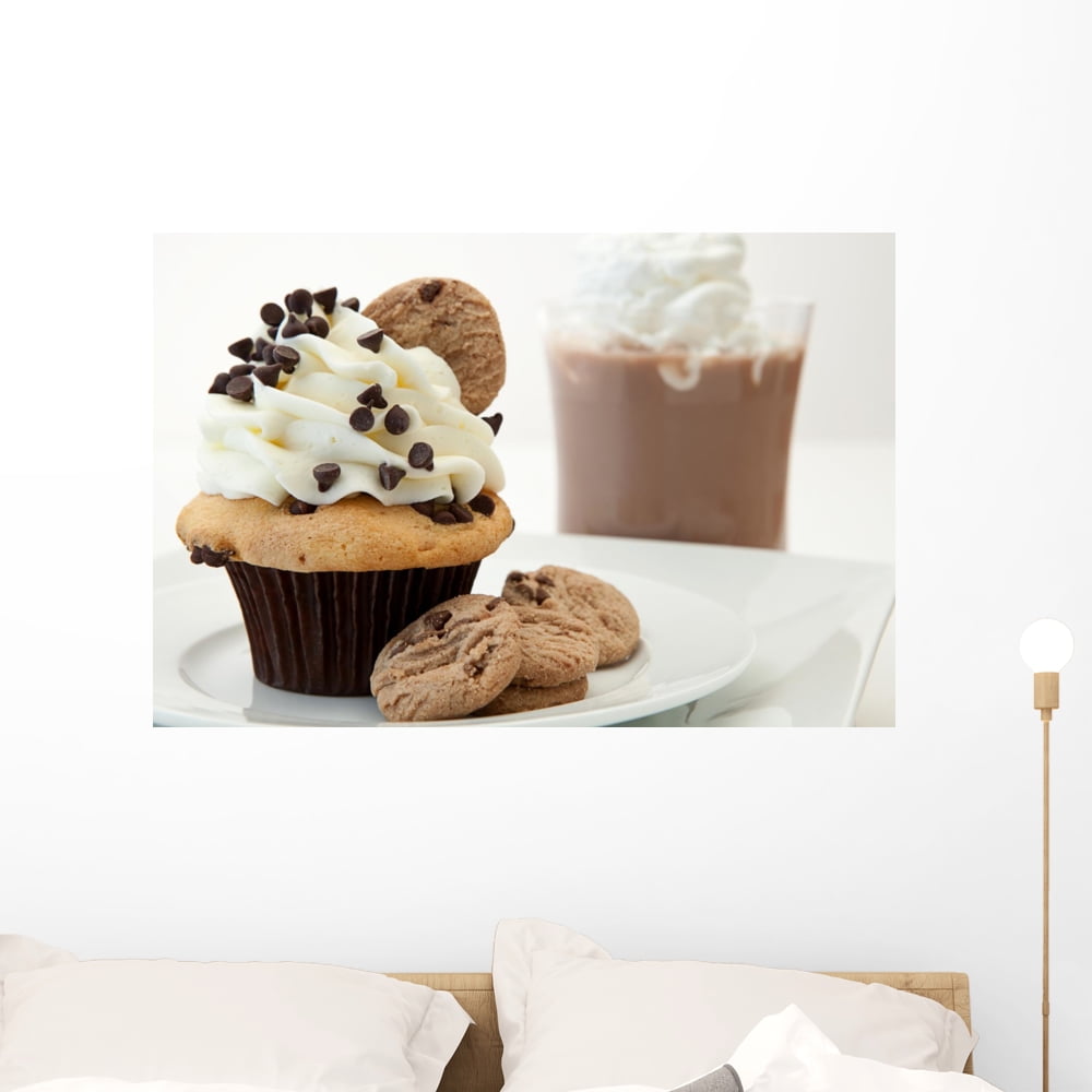 Chocolate Chip Cookie Cupcake Wall Mural by Wallmonkeys Peel and Stick ...