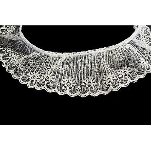 Lily 2.25" White Ruffled Gathered Raschel Lace Trim Wholesale Lot ...