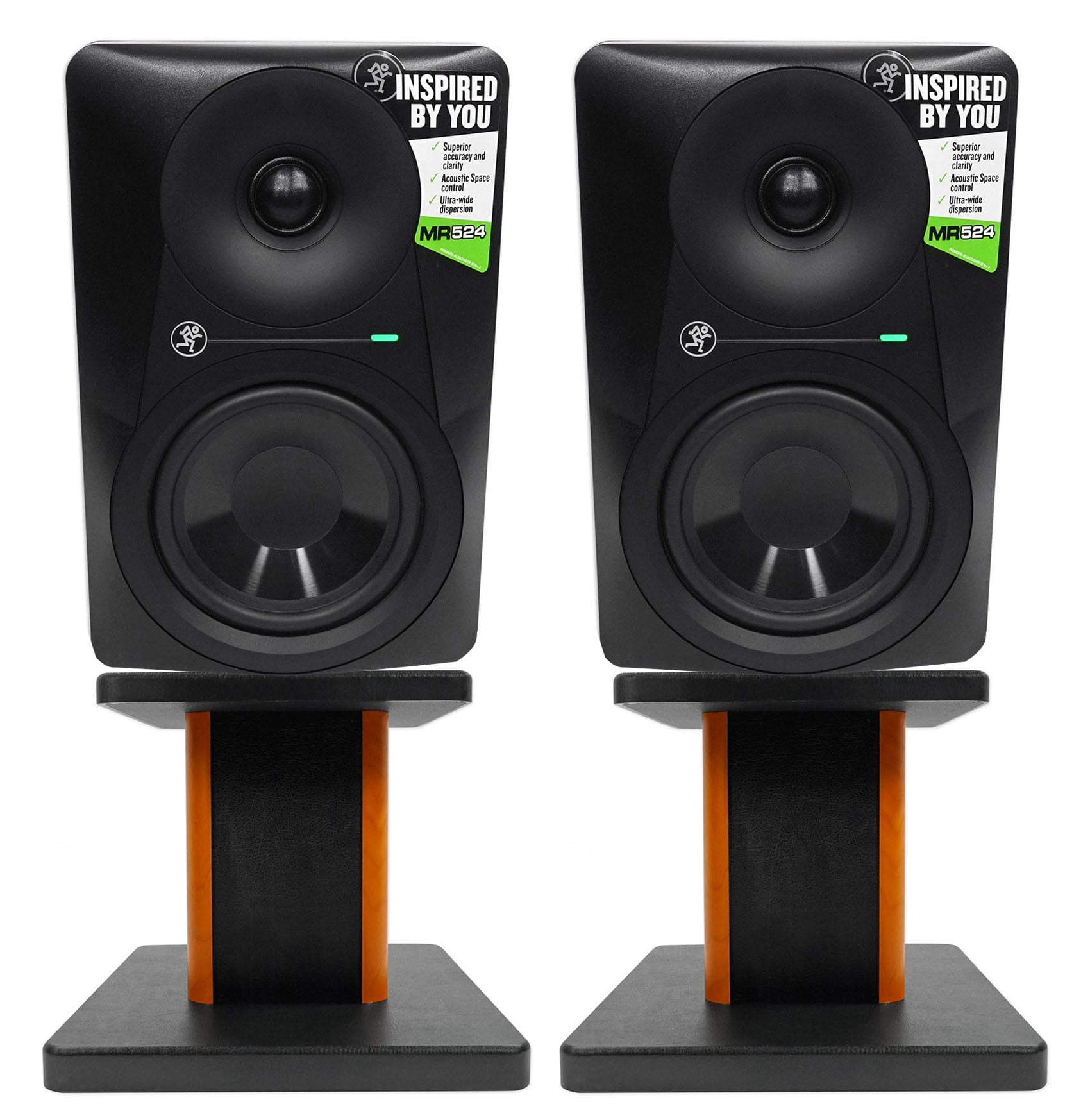 (2) Mackie MR524 5” Powered Active Studio Monitor Bi-Amped Speakers ...