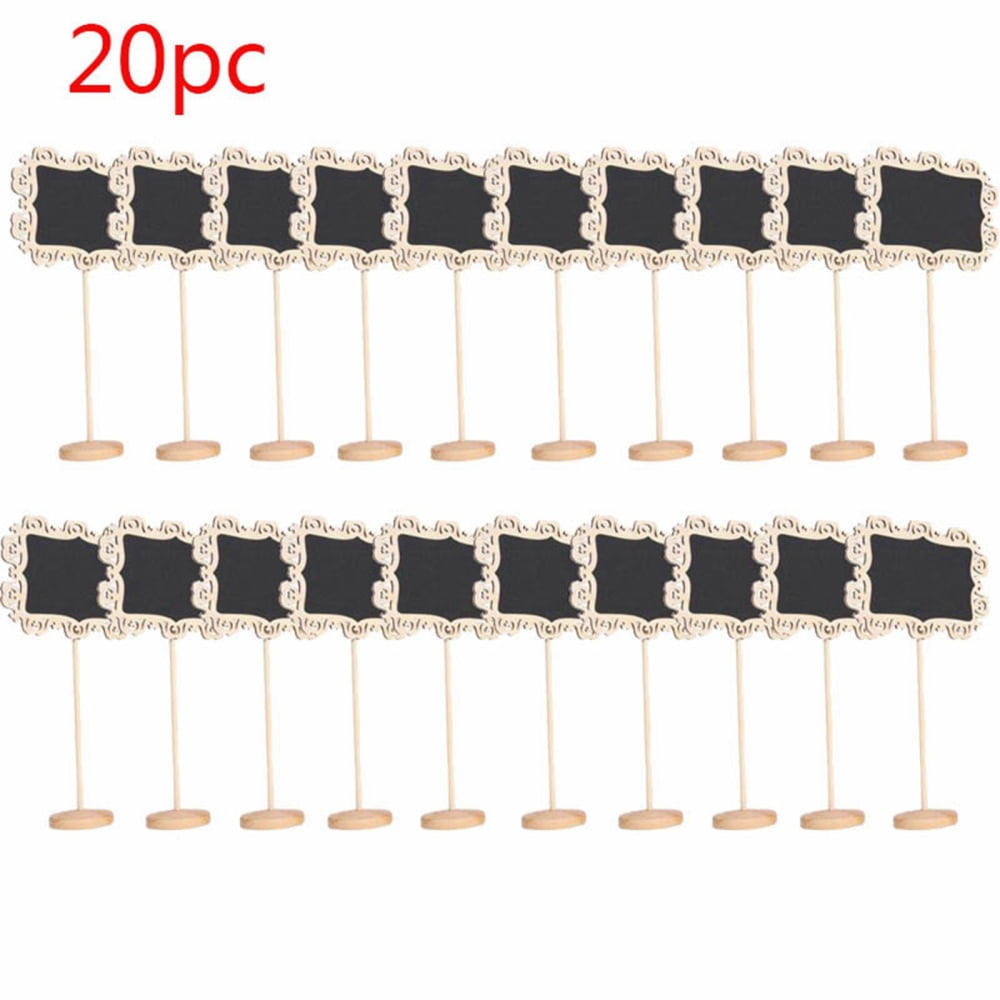20 Pack Wood Mini Chalkboard Signs Small Chalkboards Blackboard for ...