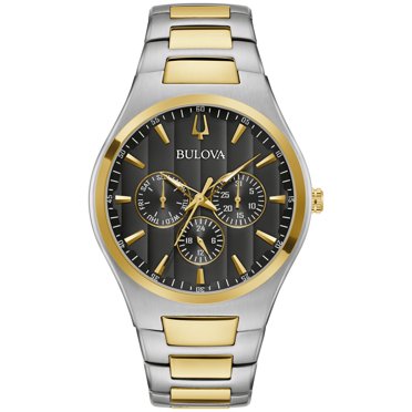 Bulova Men's Marine Star Wrist Watch - Black IP Stainless - Gold-Tone ...