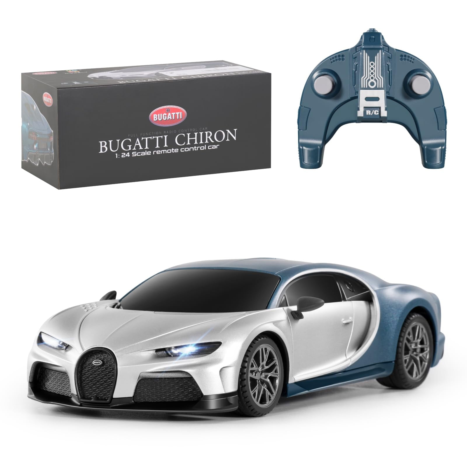 Coche a control remoto MIEBELY Bugatti Chiron a escala 1/24 con luz ...