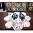 Cotton Handmade Crochet Lace Tablecloth Doilies Round Beige 35 Inch ...