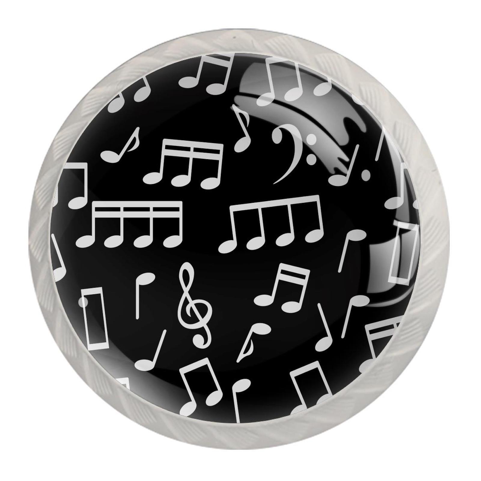 4 Pcs Musical Notes Knobs for Kitchen Cabinet Cupboard Dresser Bookcase ...