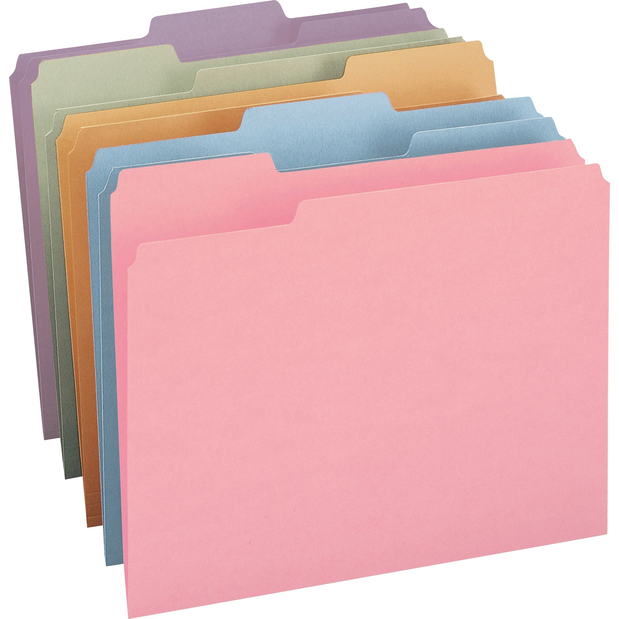 Smead File Folders with Single-Ply Tab, Camel, Lake Blue, Lavender ...