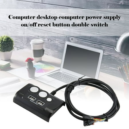Computer Desktop PC Power Supply on / off Reset Button Dual Switch with ...