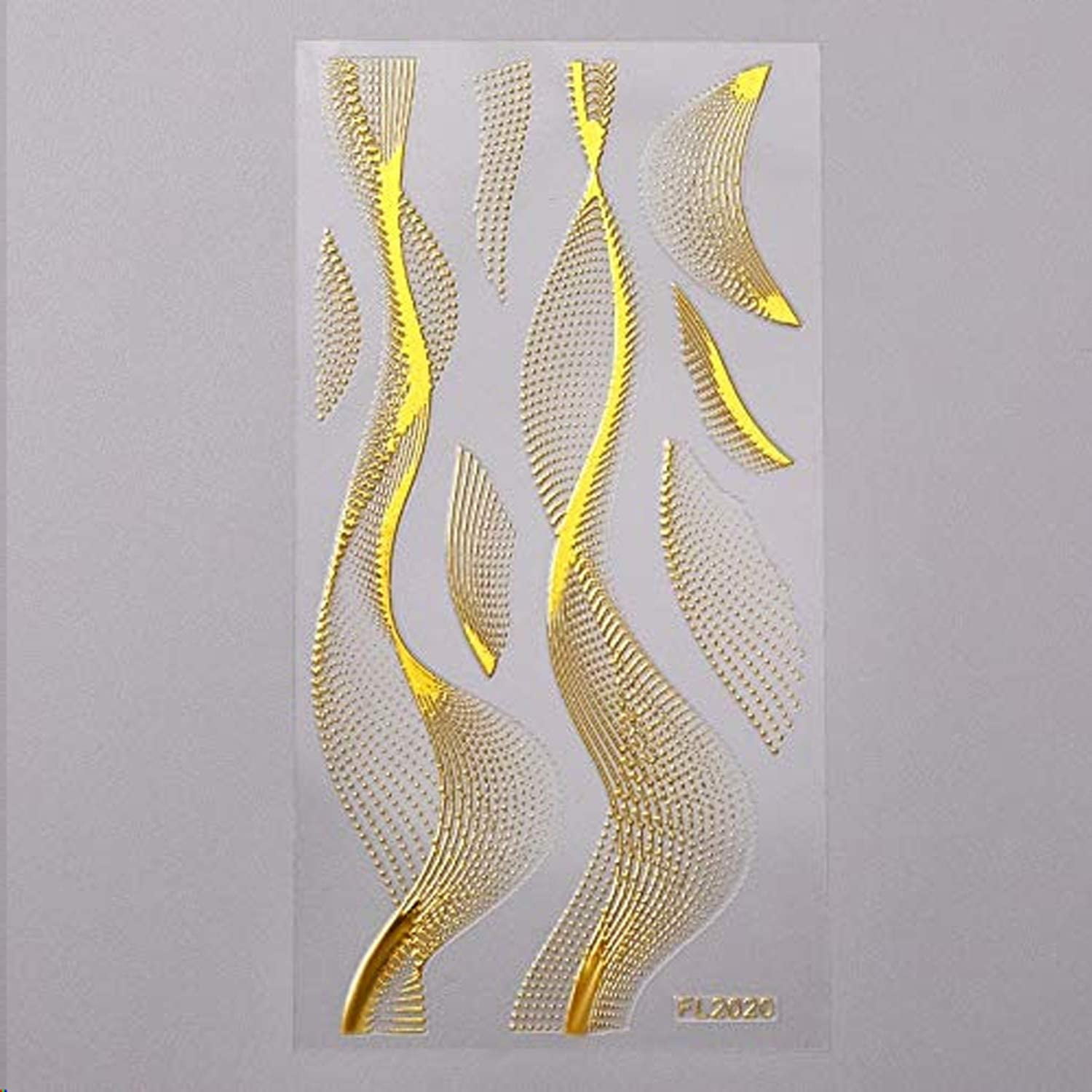 Gold 3D Nail Sticker Curve Stripe Lines Nails Stickers Gradient ...