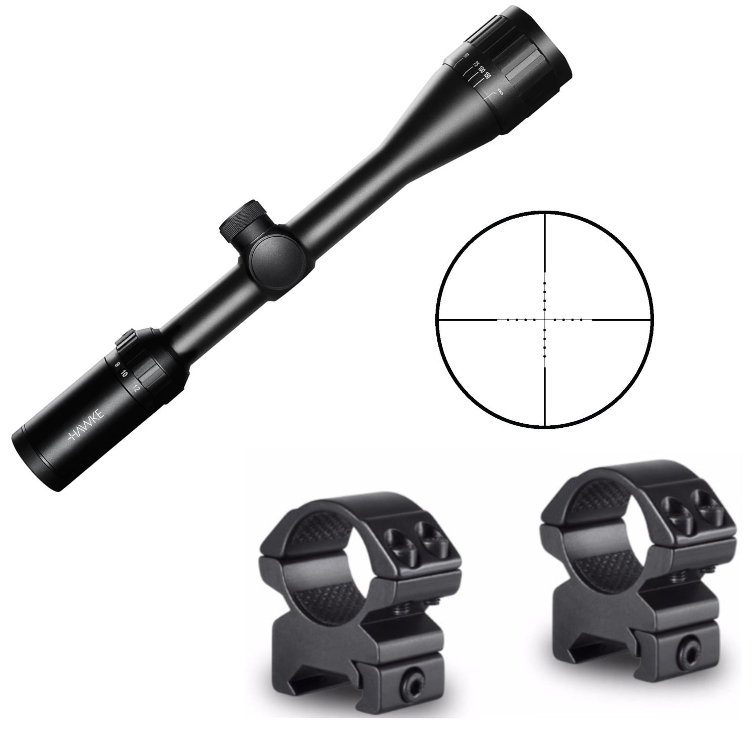 Hawke Sport Optics Vantage 4-12x40AO Mil Dot Riflescope with Mounting ...