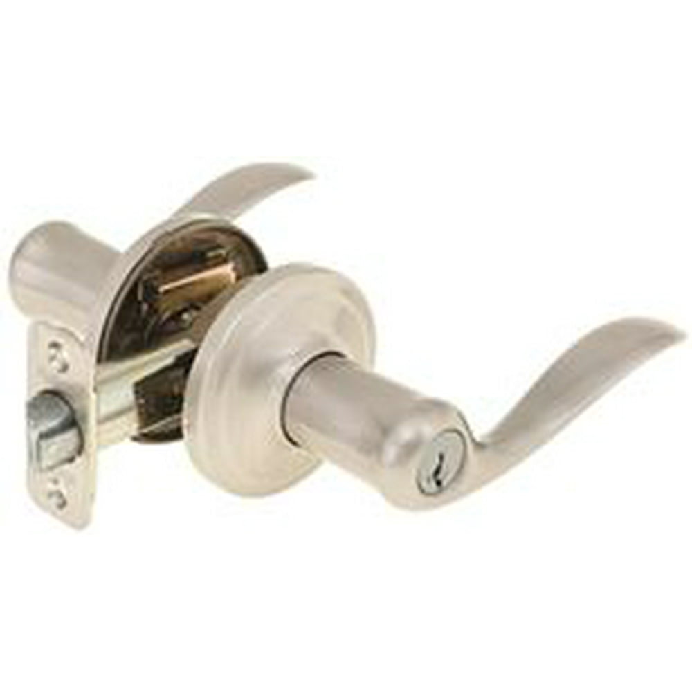 Kwikset Smartkey Tustin Entry Leverset Satin Nickel - Walmart.com ...