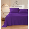 100% Pima Cotton Split-King Size 5-PCs Sheet Set (Stripe, Purple) Fits ...