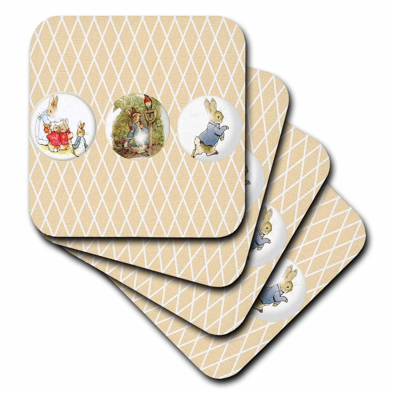 Peter Rabbit and Friends- Stories- Vintage Art set of 8 Coasters - Soft ...