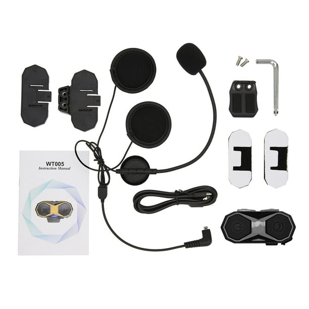WT005 motocicleta Bluetooth intercomunicador casco auricular 1000M manos libres interfono ...