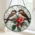 Bird Floral Nature Stained Glass Style Acrylic Window Suncatcher Decor ...