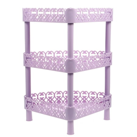 Bathroom Three Layer Plastic Storage Shelves Rack Basket Corner Shelf ...