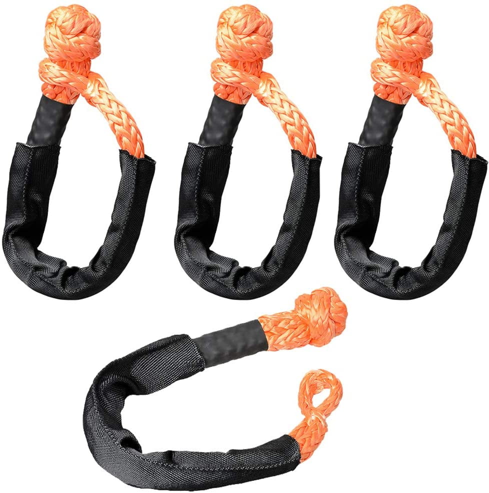 Orange 1/2" Tow Straps Rope Recovery 38,000 LB UHMWPE SYNTHETIC Soft ...