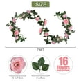 YOLETO Artificial Flowers, Pink Rose Silk Vines, 2-Pack, 15ft Total for ...