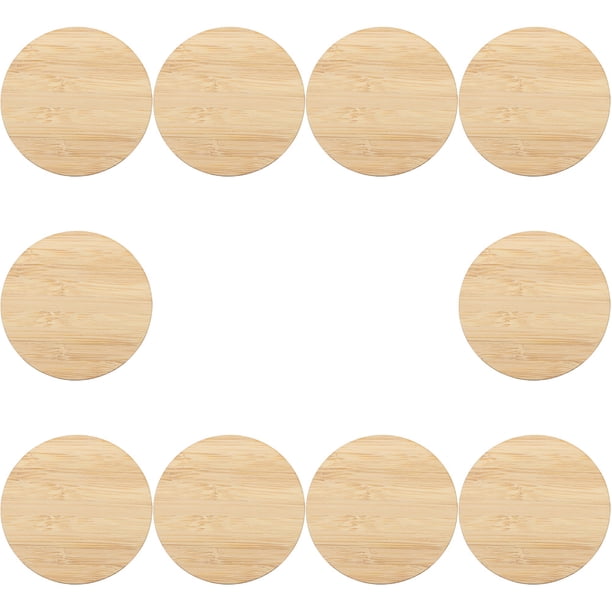 10 piezas de círculos de bambú sin terminar en blanco, recortes ...