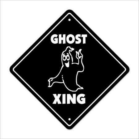 Ghost Crossing Sign Zone Xing | Indoor/Outdoor | 12" Tall Plastic Sign ...