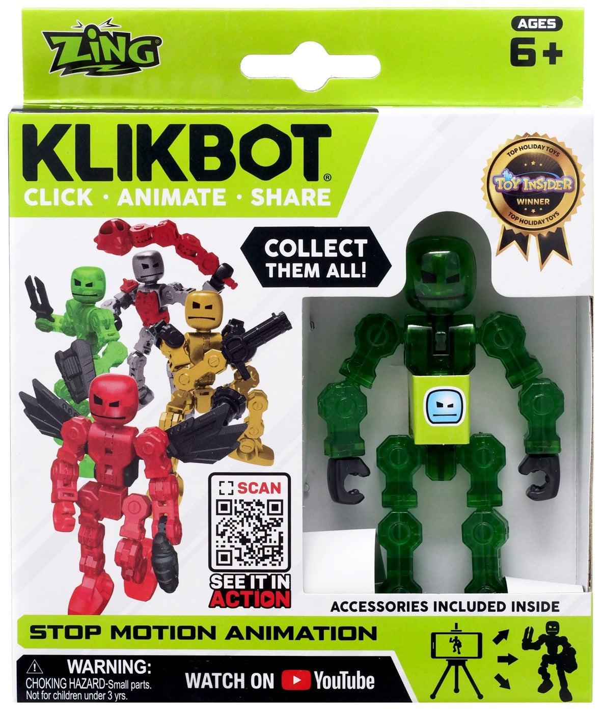 Stikbot Klikbot Green Figure (Translucent) - Walmart.com