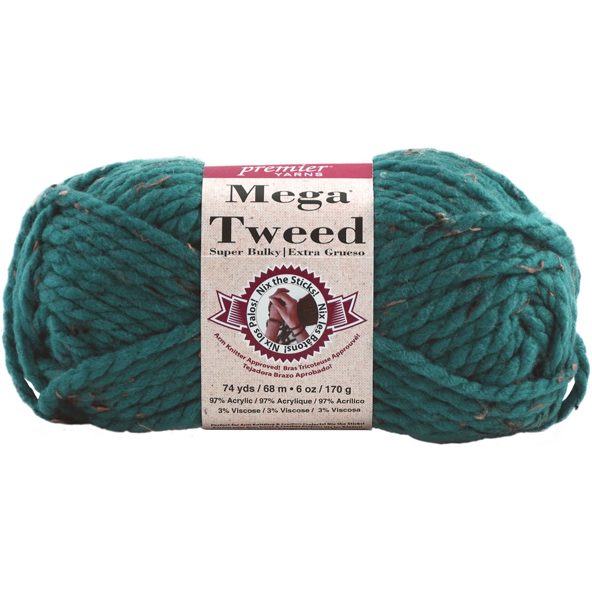 Premier Yarns Mega Tweed Yarn-Blue Tweed - Walmart.com