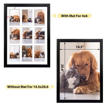 5 Opening Collage Picture Frame, Horizontal and Vertical Black Photo ...