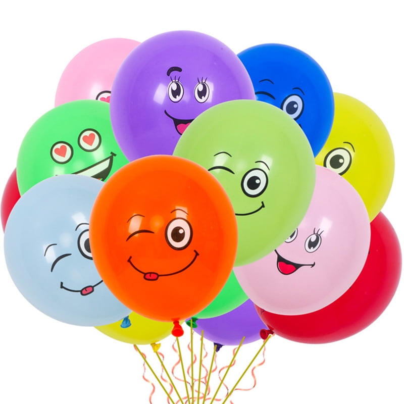 Globos de látex con cara sonriente para niños, 5/10/20/30 piezas, 12 ...
