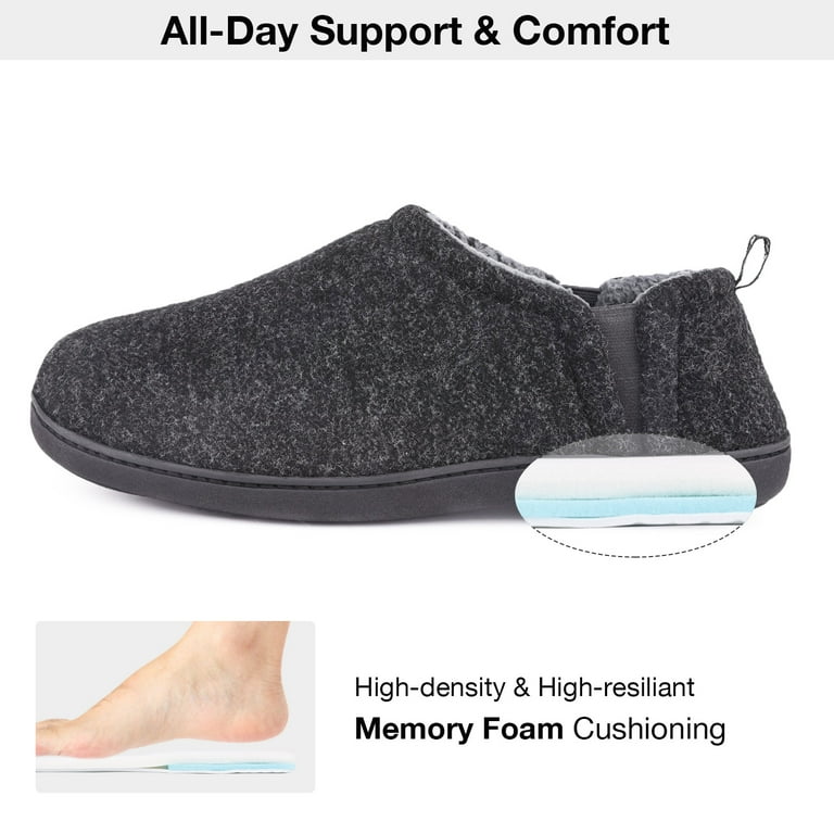 Snug Leaves Men's Fuzzy Wool Felt Memory Foam Slippers, 47% OFF