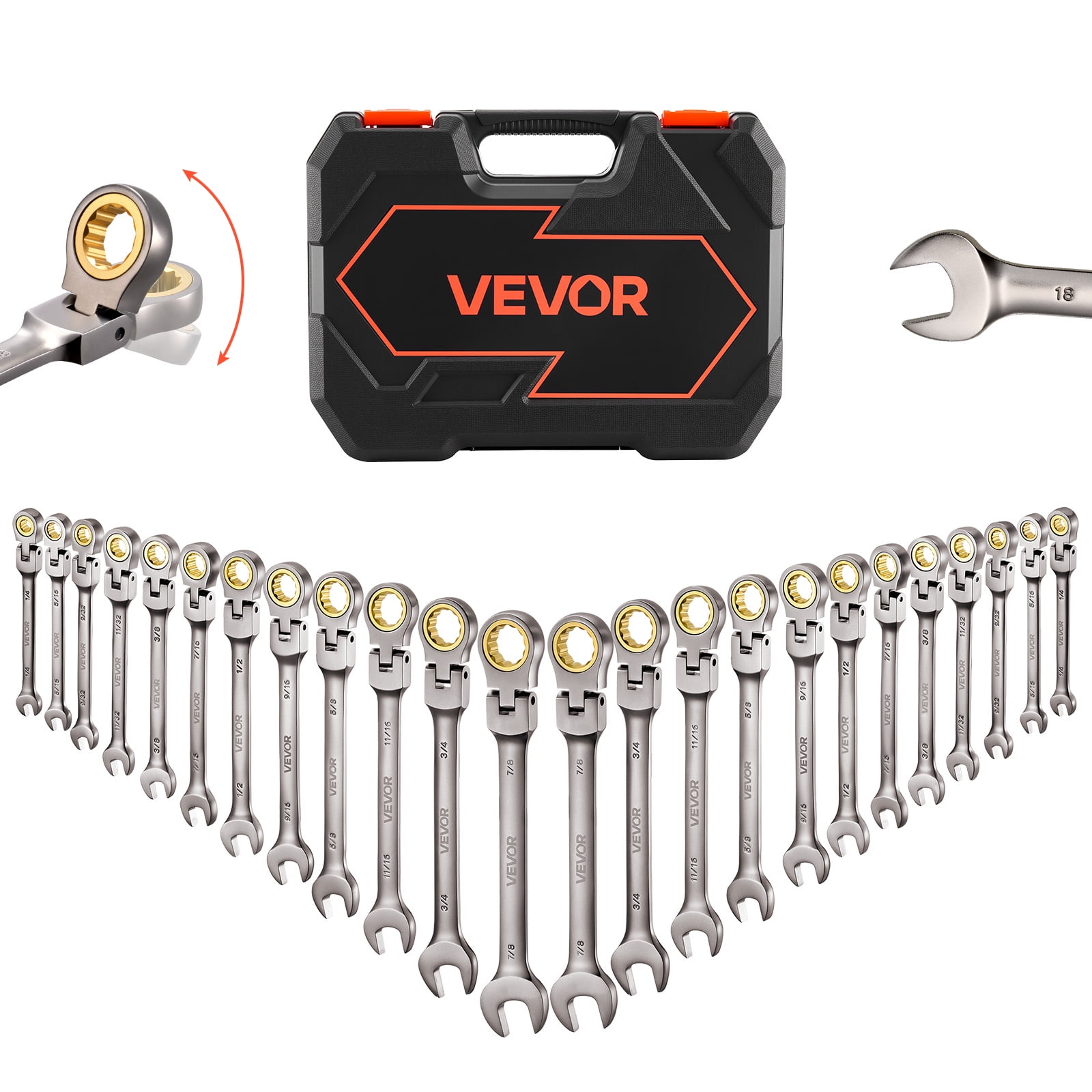 Click here for Vevor Flex-Head Ratcheting Wrench Set  24-Piece Sa... prices
