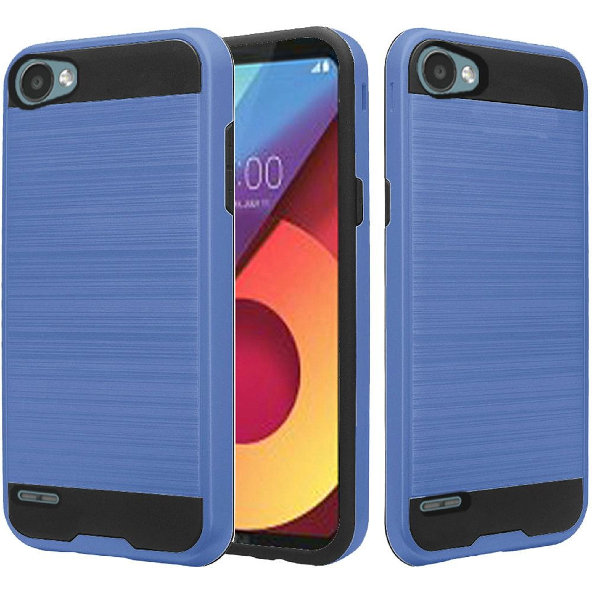 LG Q6 Case, by Insten Brushed Hard Plastic/Soft TPU Rubber Case Cover ...