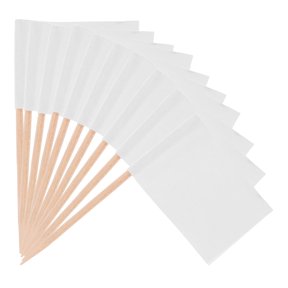 100 Blank Toothpick Flags, Cheese Labels Cupcake Topper Markers Flags ...