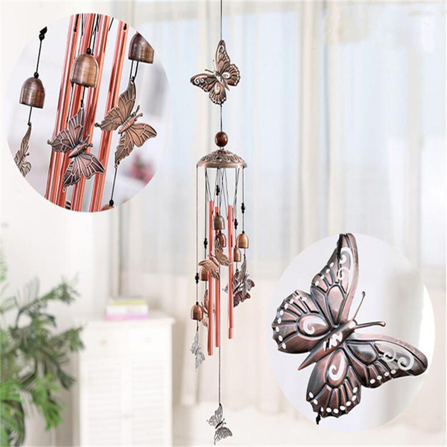 Hot Antique Wind Chime Bells Hanging Garden Outdoor Living Bed Home ...